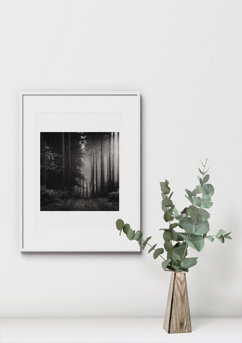 Pen Plotter Ink Drawing | Abstract Artwork of a Forest | Unique Black ...