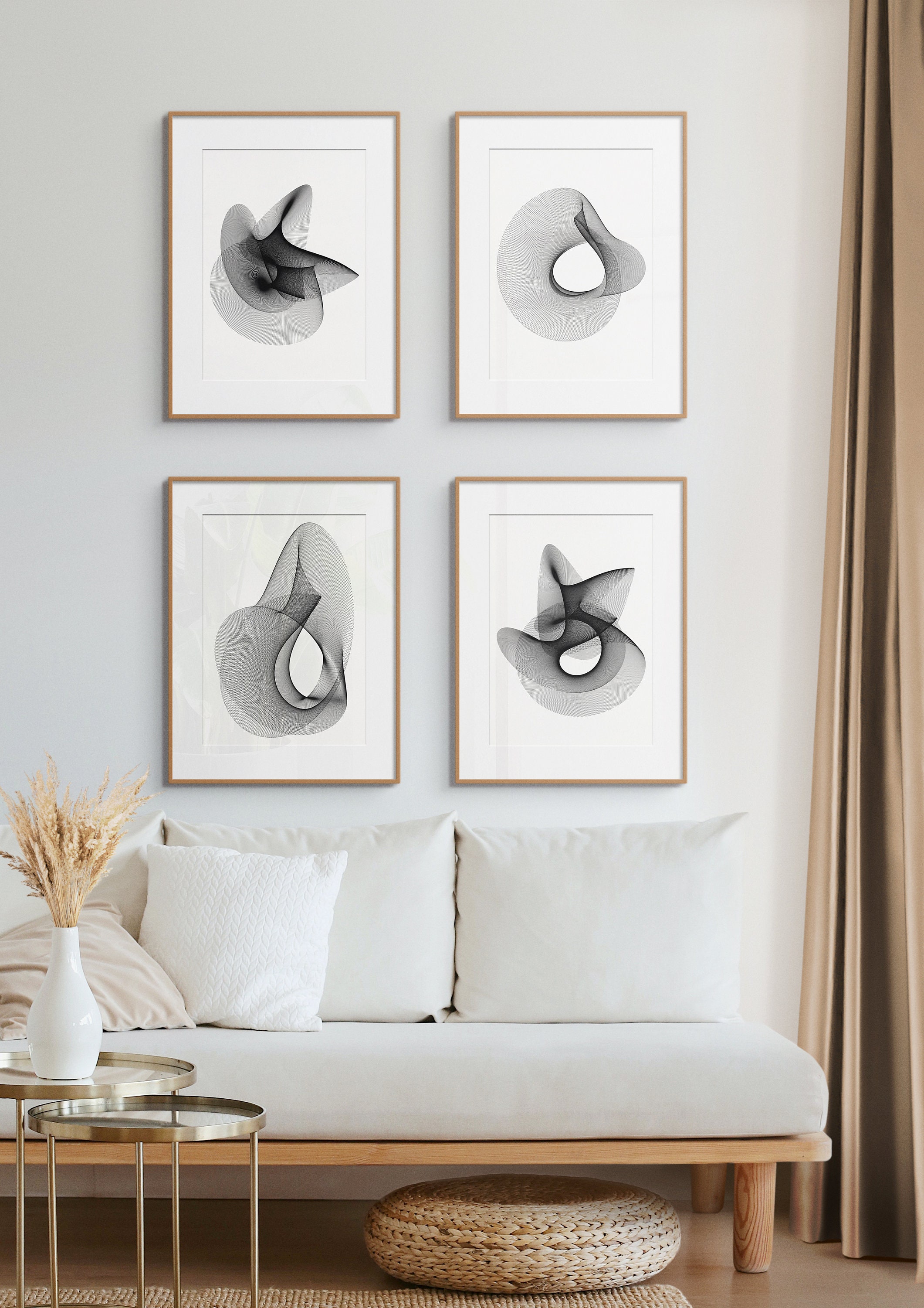 Pen Plotter Ink Drawing Fine Line Abstract Geometric Artwork - Etsy