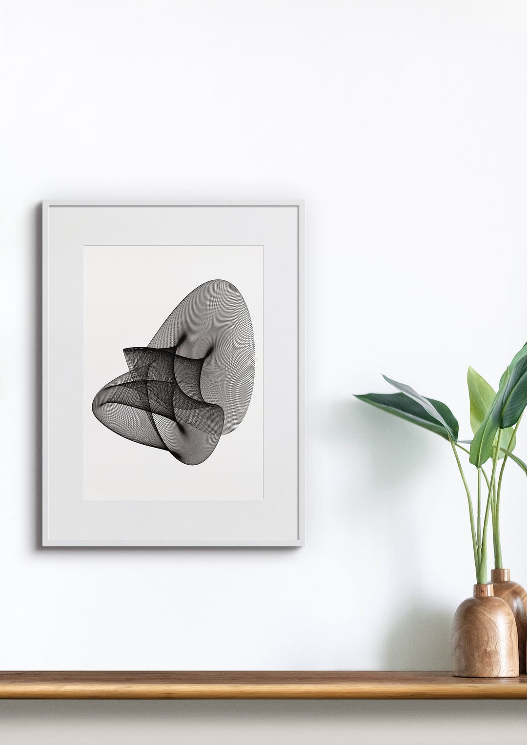 Pen Plotter Ink Drawing | Fine Line Abstract Geometric Artwork | Unique ...