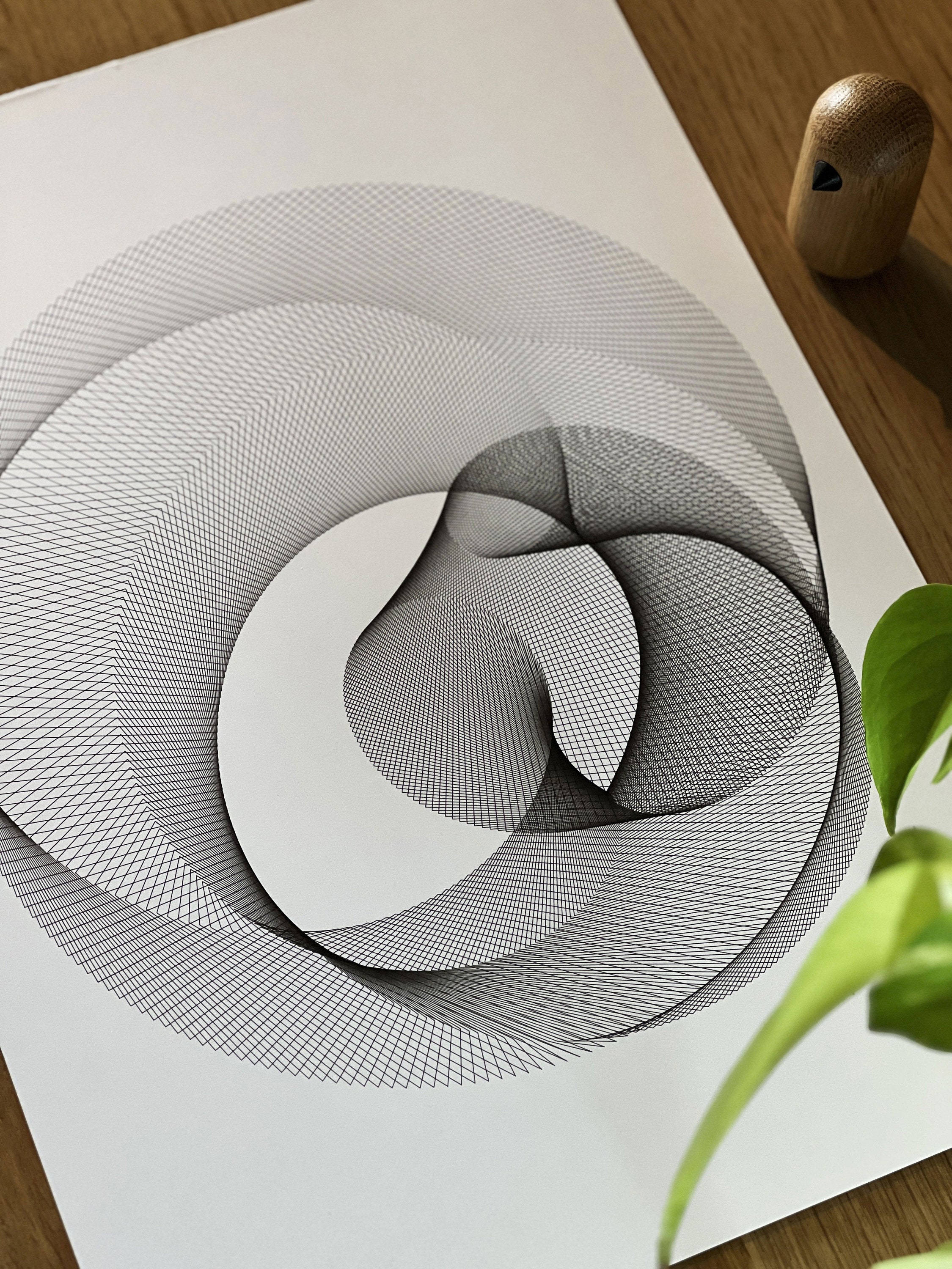 Pen Plotter Ink Drawing | Fine Line Abstract Geometric Artwork | Unique ...