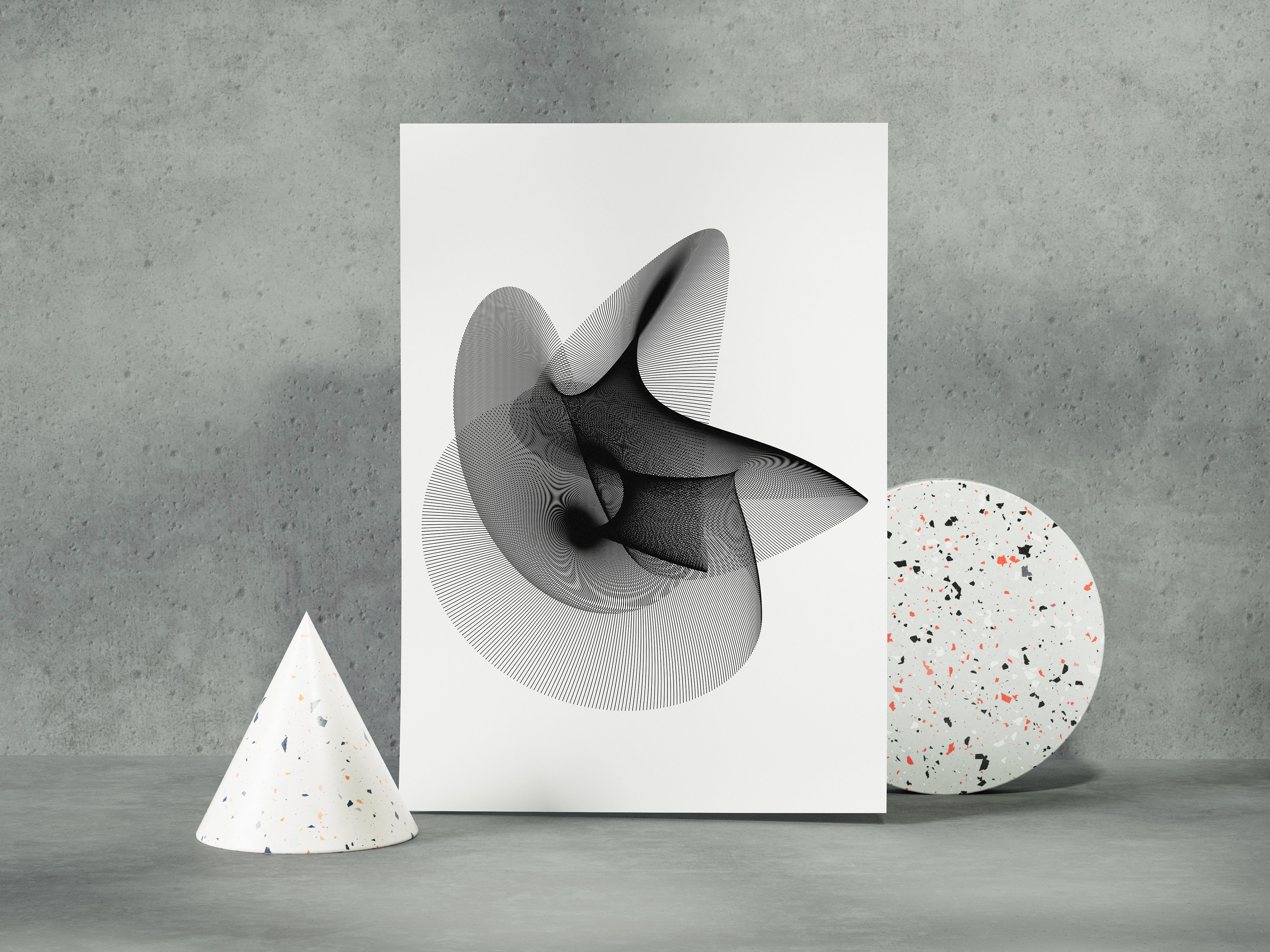 Pen Plotter Ink Drawing Fine Line Abstract Geometric Artwork Unique ...