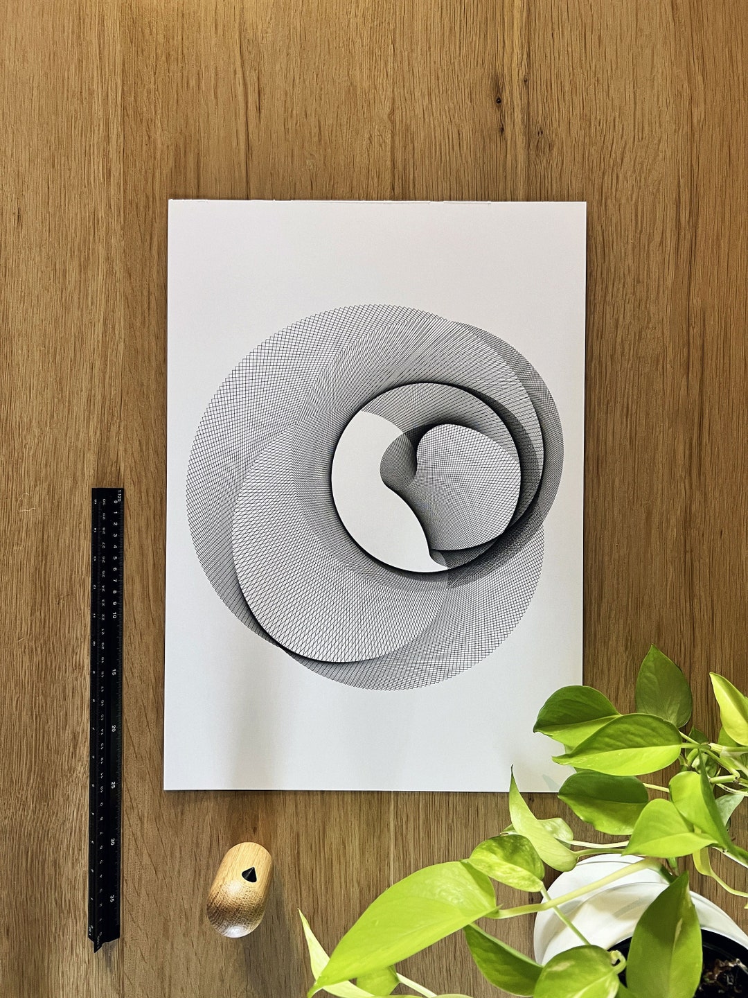 Pen Plotter Ink Drawing Fine Line Abstract Geometric Artwork - Etsy