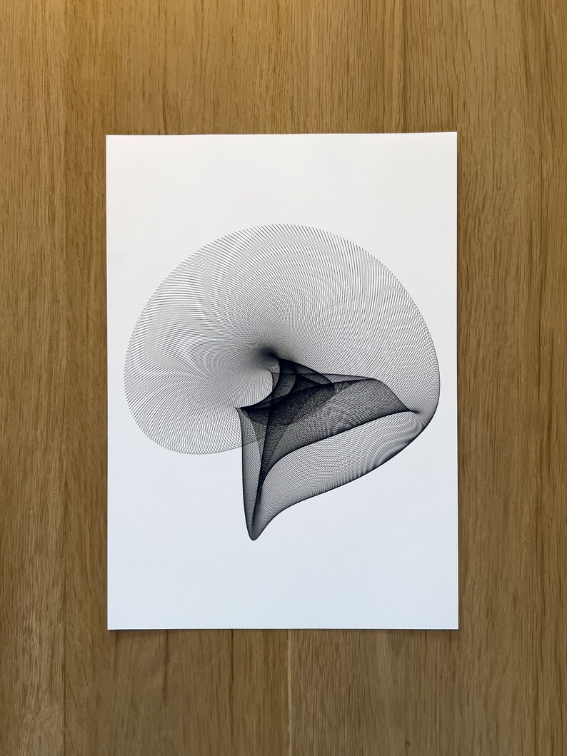 Pen Plotter Ink Drawing | Fine Line Abstract Geometric Artwork | Unique ...