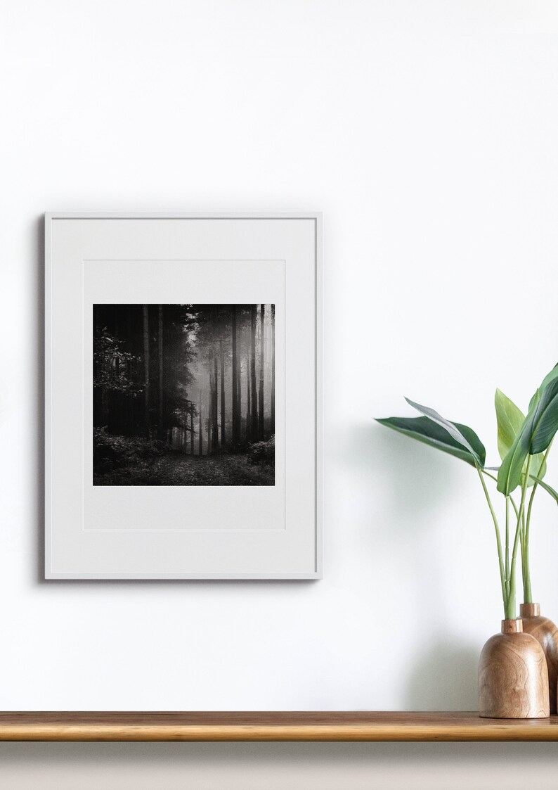 Pen Plotter Ink Drawing | Abstract Artwork of a Forest | Unique Black ...