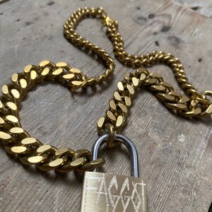 FGGT Solid Brass Hand Engraved Padlock Neck Chain. With Solid - Etsy UK