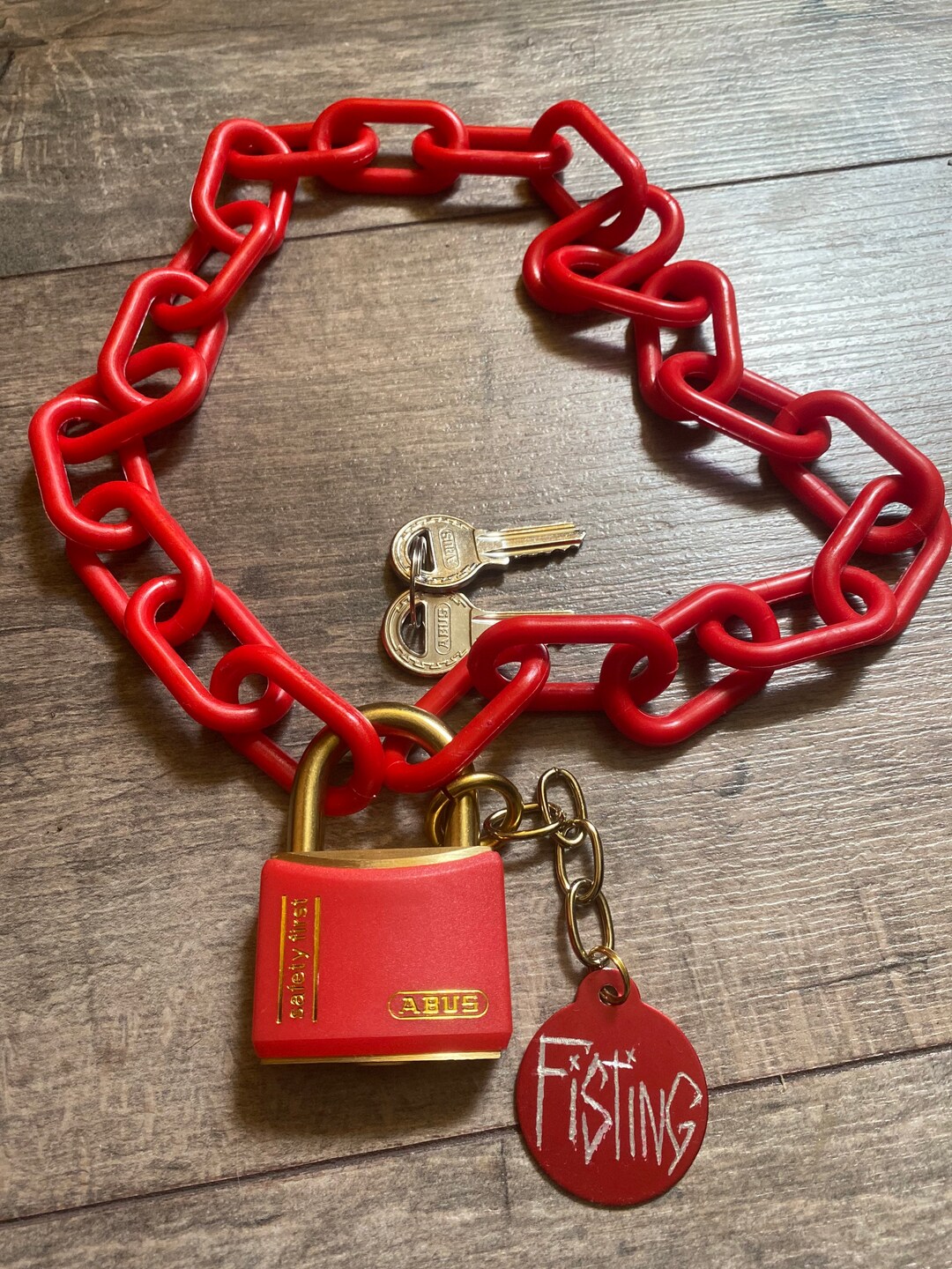 Fisting Red Padlock Chain - Etsy