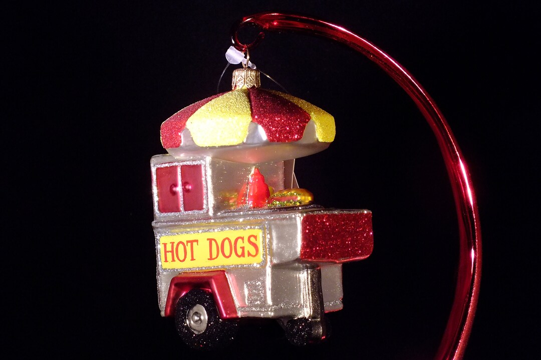 Hot Dog Stand Glass Ornament - Etsy