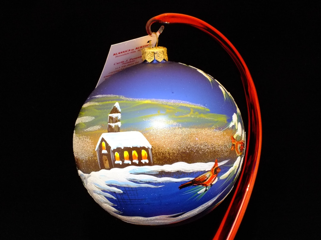 Winter Scene Glass Bulb Ornament - Etsy