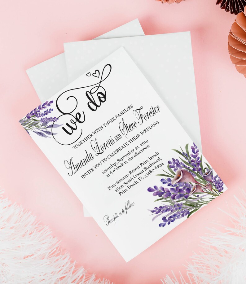 Lavender Wedding Invitation Template Invitation Maker PDF Purple ...