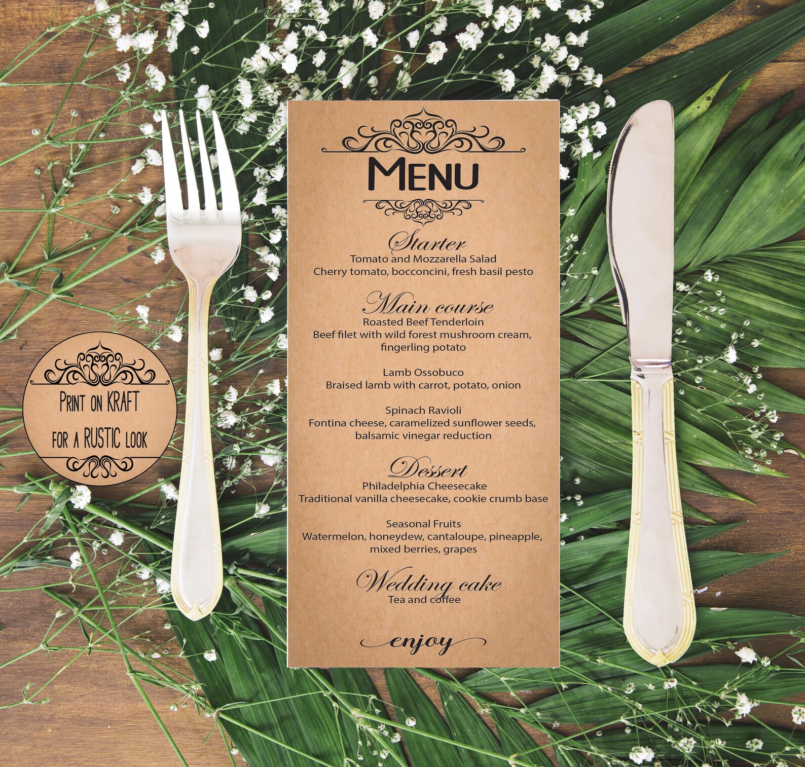 Home Chef Menu Template Dining Table Decor Home Chef Meals - Etsy