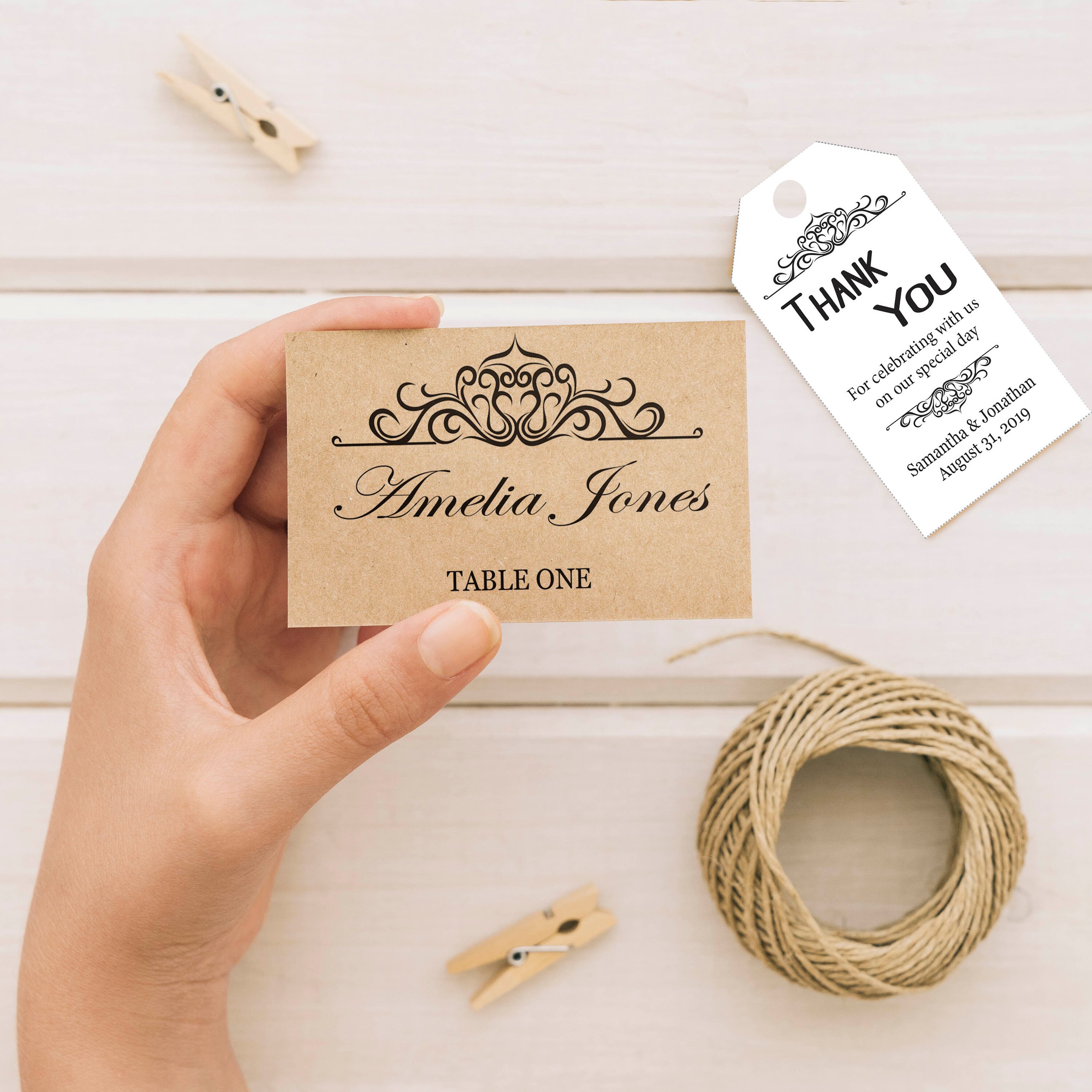 Place card template Printable wedding escort cards Rustic | Etsy