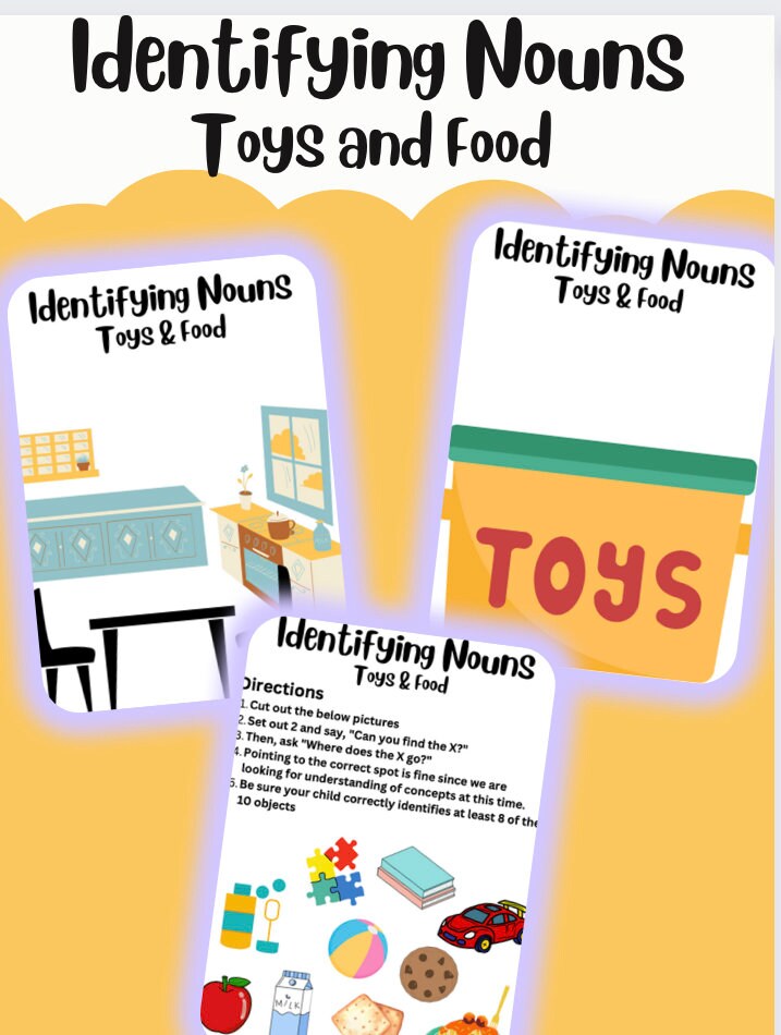 Identifying Nouns - Receptive Language - Less Than 3 Years of Age - Etsy