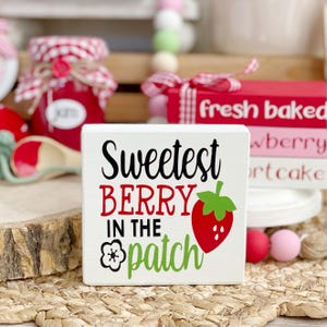 Strawberry Decor, Strawberry Wood Sign, Spring Tiered Tray Decor ...