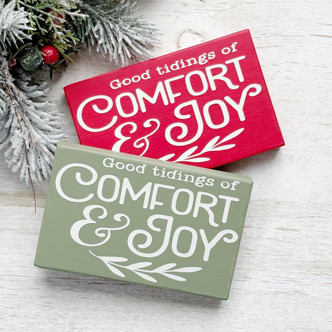 Comfort and Joy Mini Wood Sign Christmas Decor - Etsy