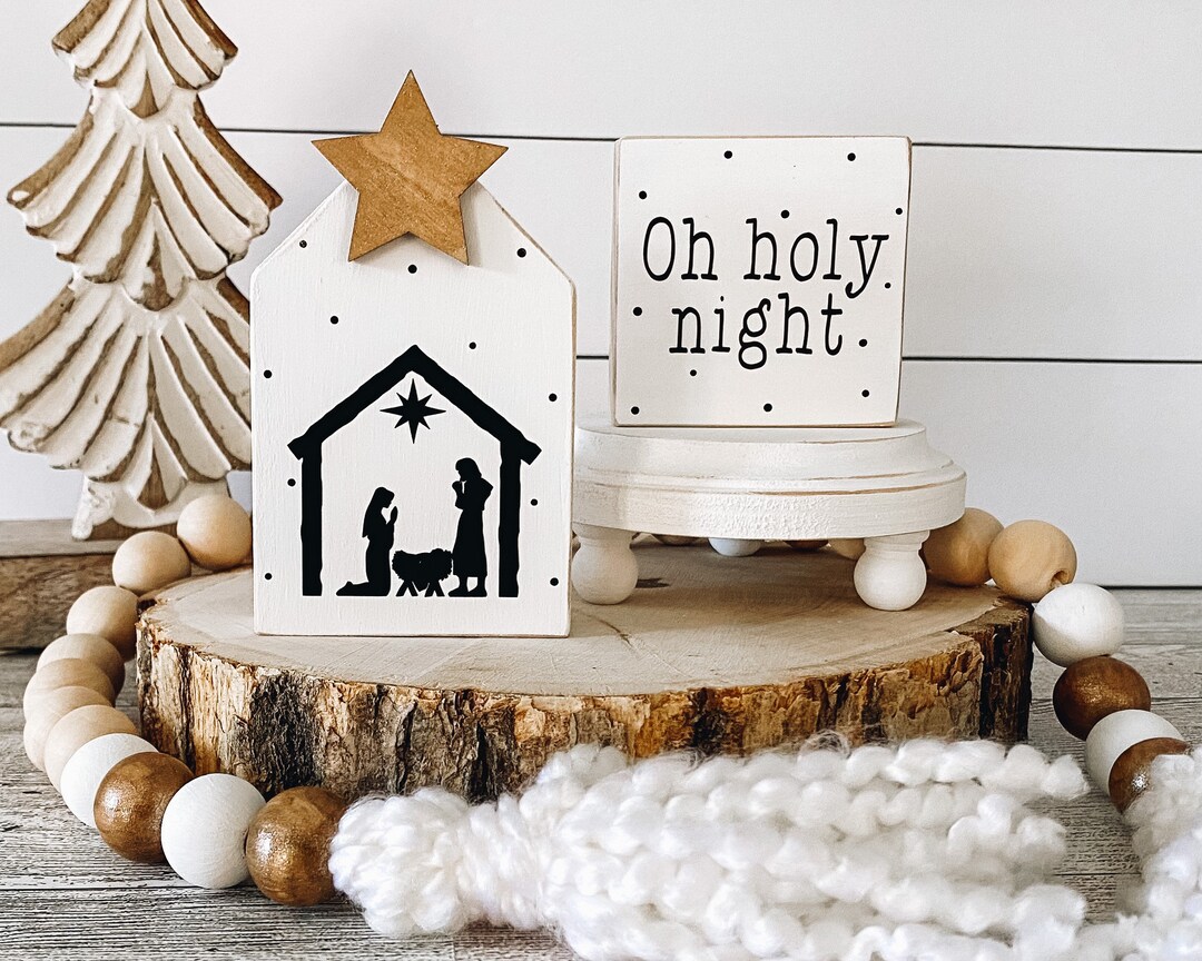 Christmas Nativity Tiered Tray Decor, Religious Christmas Decorations ...