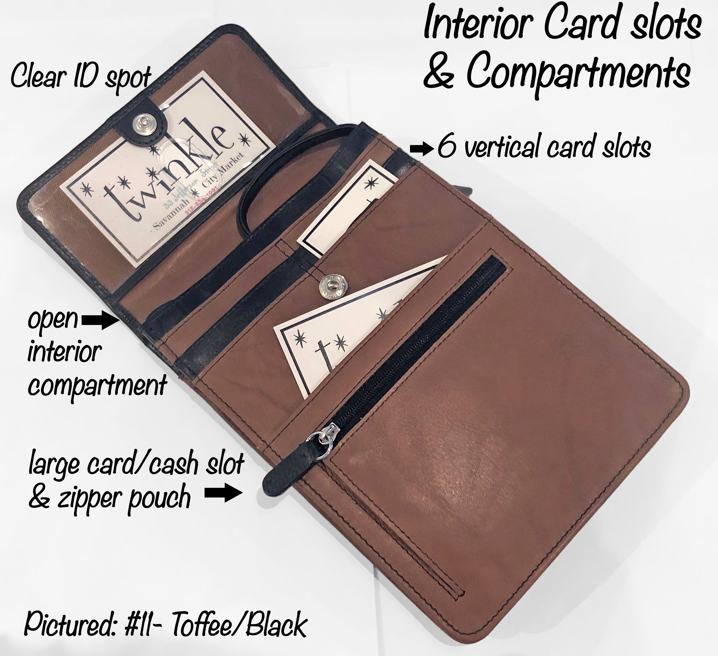 XL Wallet on a String RFID Leather Twinkle City Market Savannah - Etsy