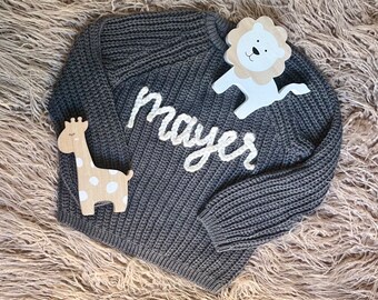 Chunky Hand Embroidered Game Day Sweater - Etsy