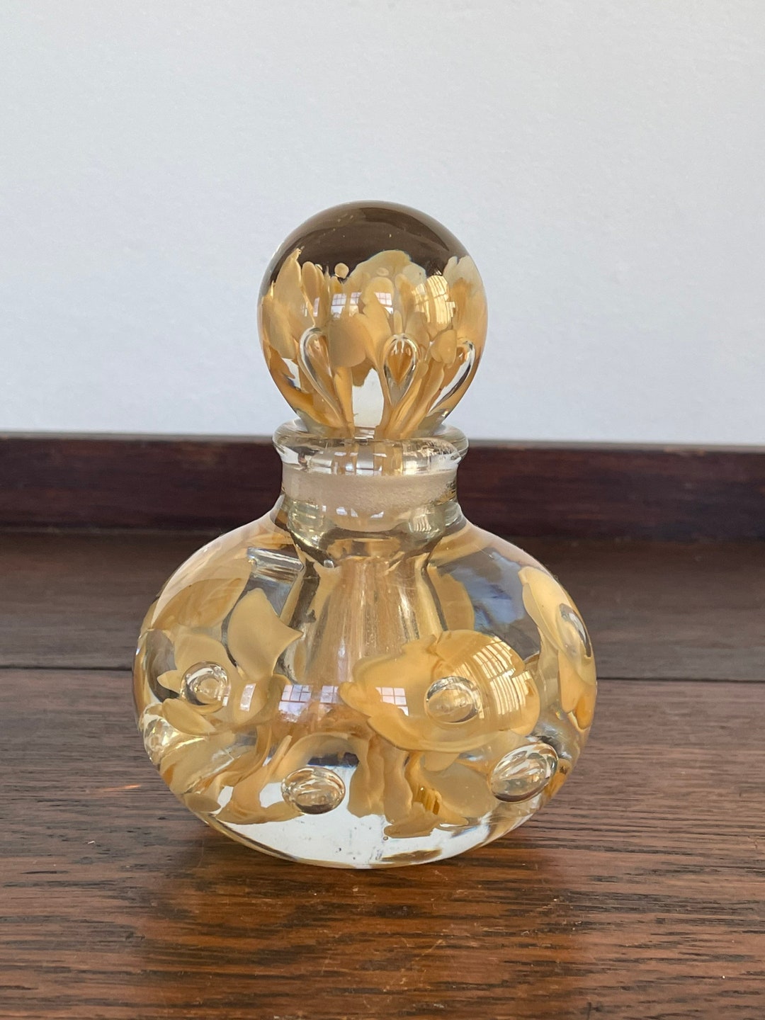 Vintage Joe St Clair Perfume Bottle Unsigned Bubble Art Floral Design ...