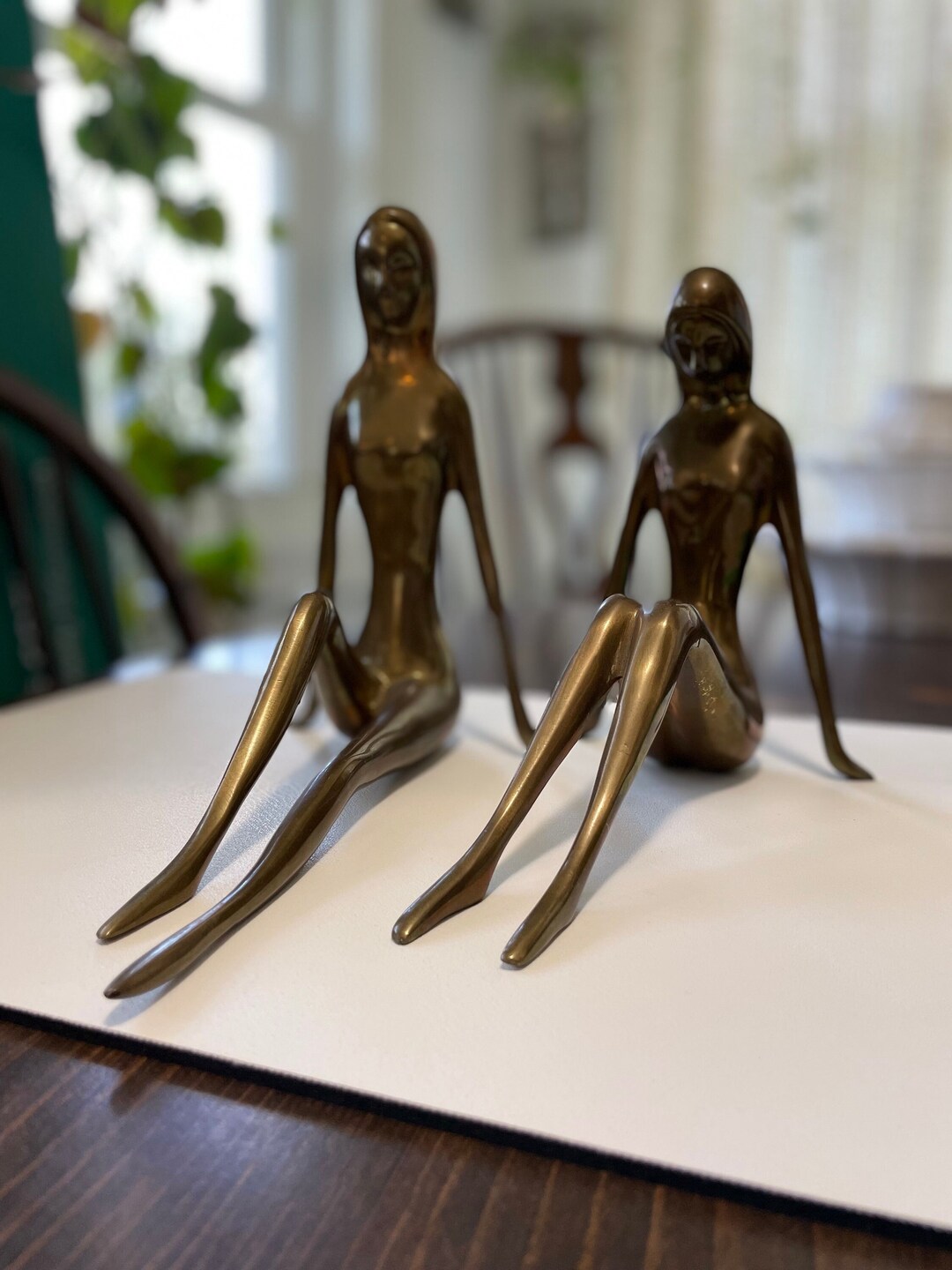 Vintage Nude Women Bookends Hollywood Regency Style Golden Brass Plated ...