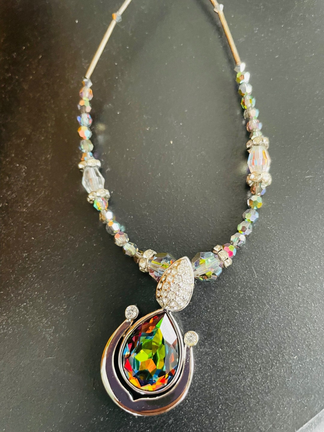Vintage Tear Drop Rainbow Mystic Topaz Rhinestone Costume - Etsy