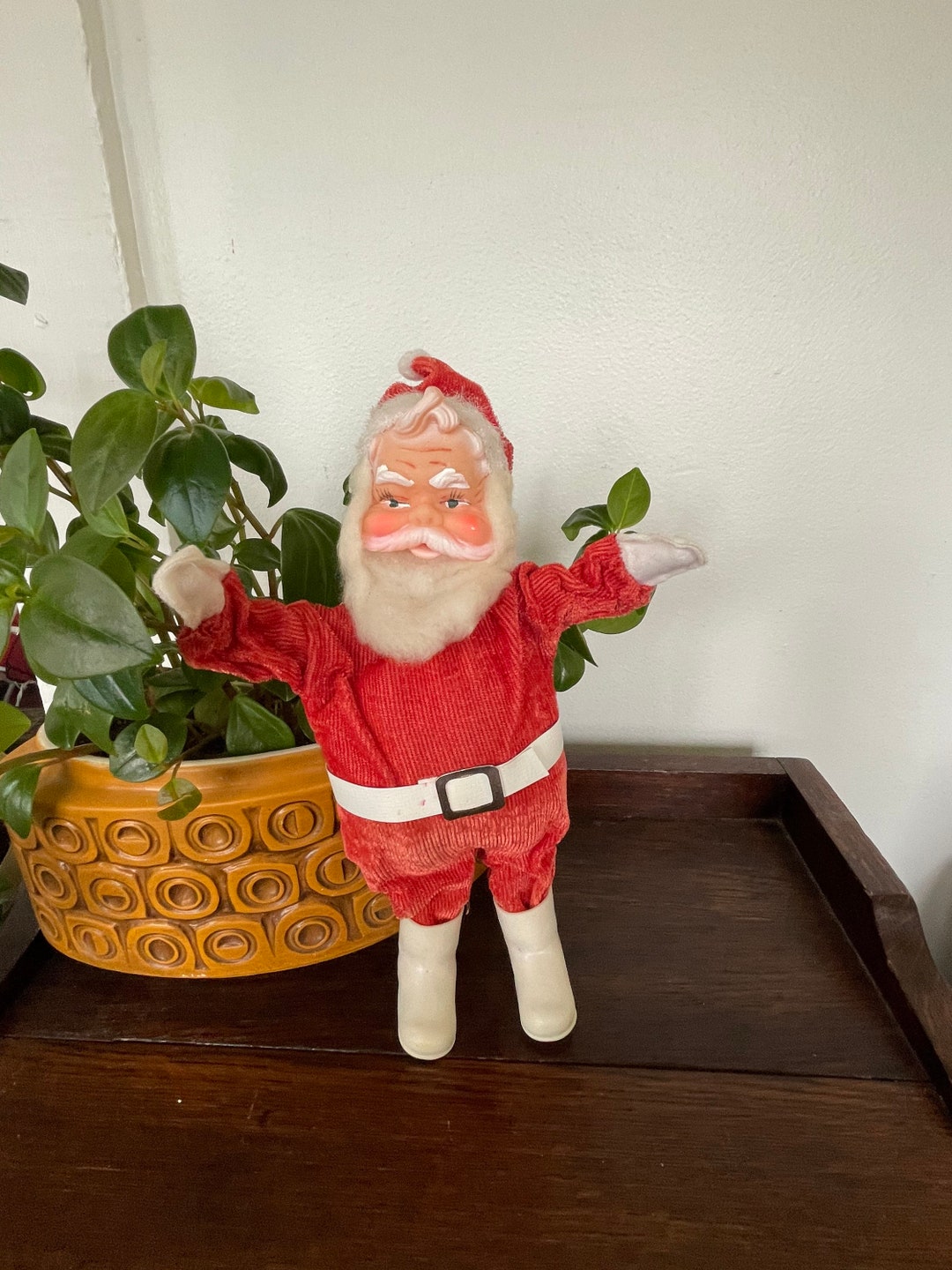 Vintage 1950’s Posable Ornament Style Santa Claus Made in Japan Red ...