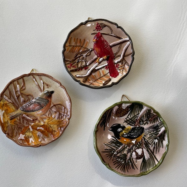 Three Bird Plates - Etsy