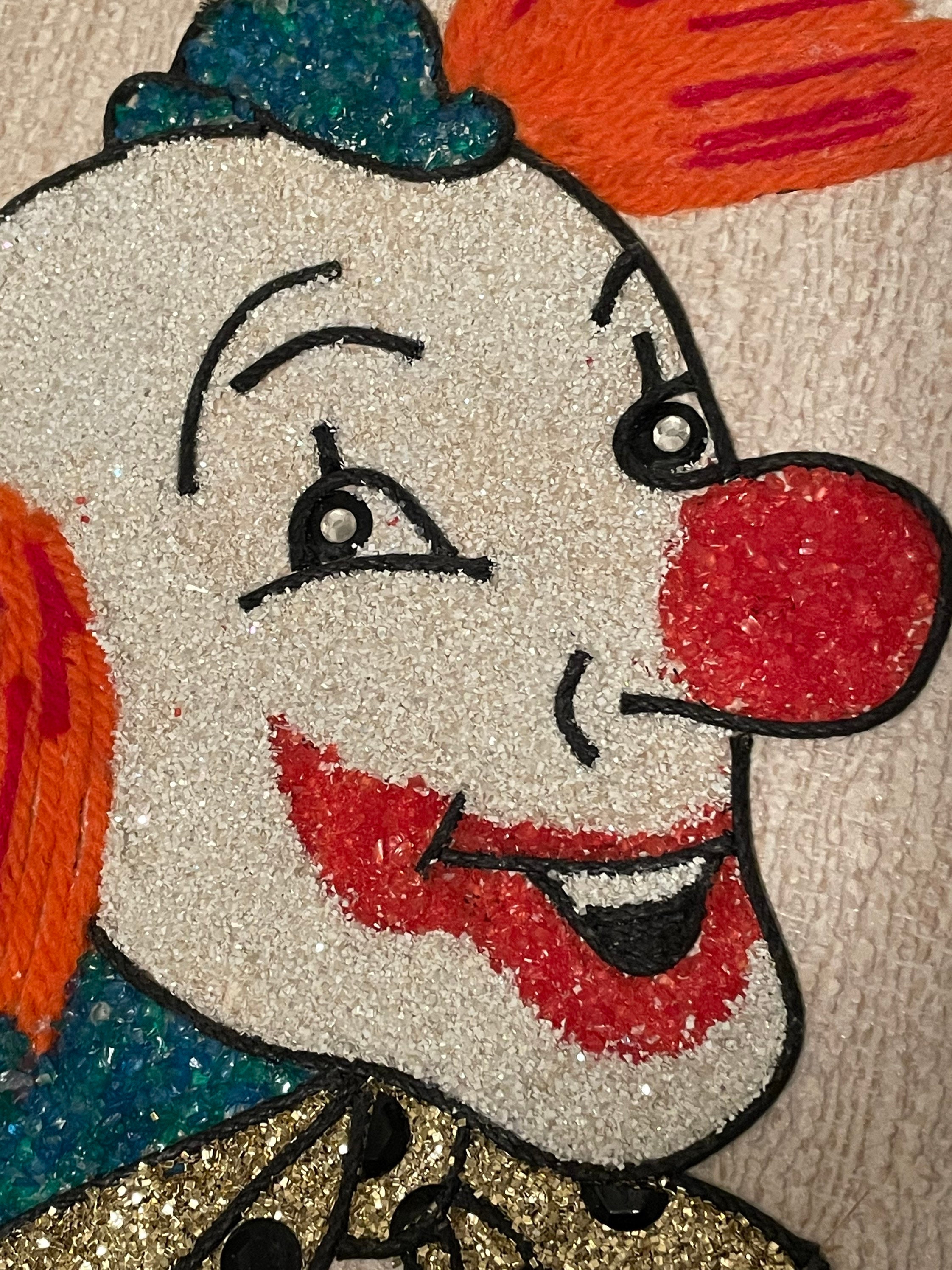 Vintage MCM Mosaic Gravel Clowns Wall Art Pair Creepy Jolly - Etsy