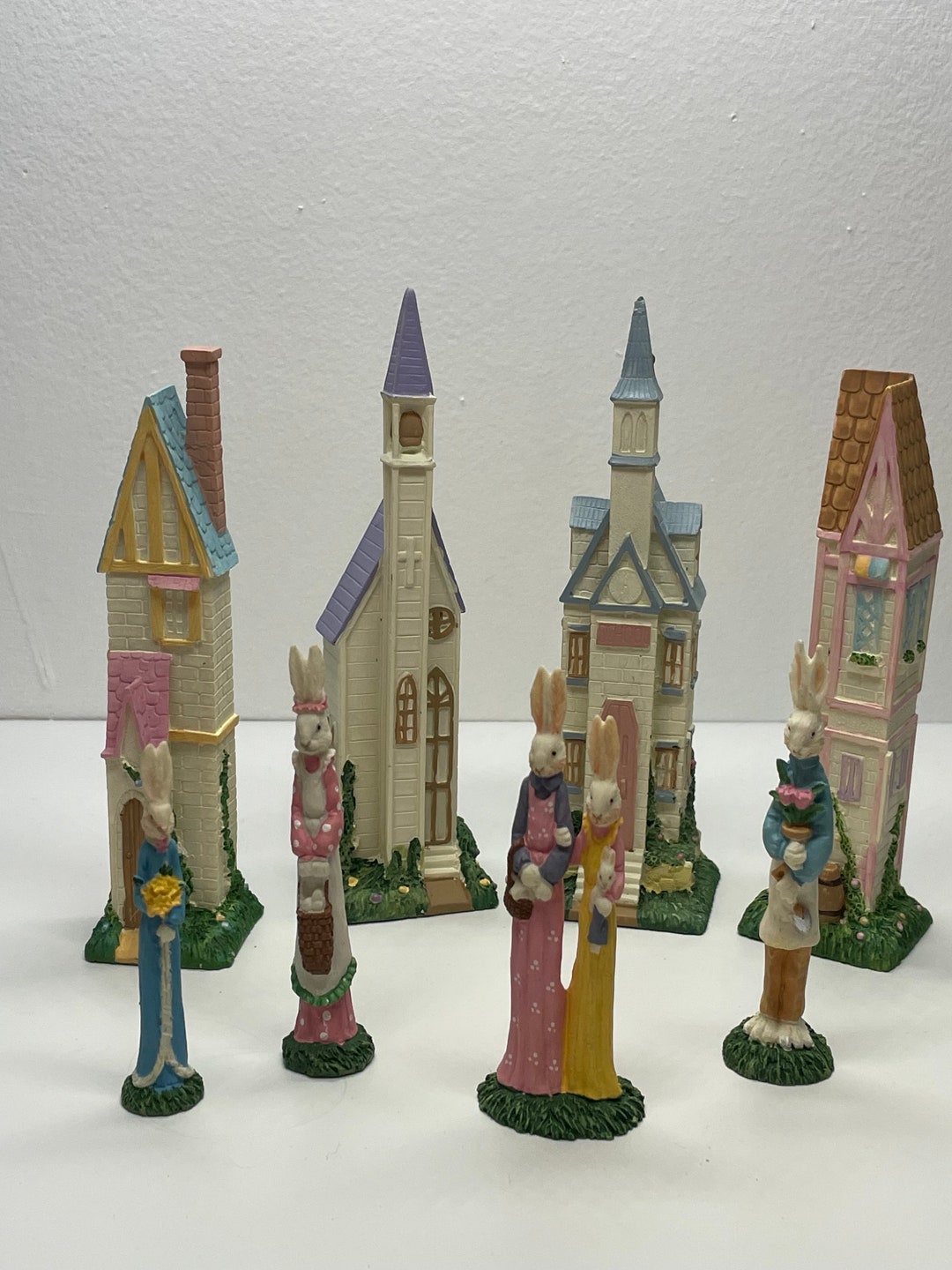 Vintage Easter Skinny Bunny Rabbits Village - Etsy