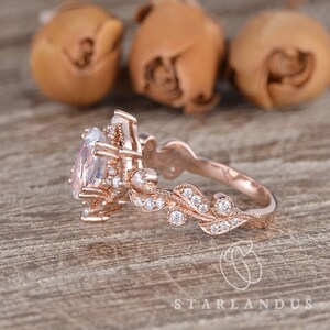 Unique Vine Engagement Ring Flower Wedding Ring Fairyland Moonstone ...