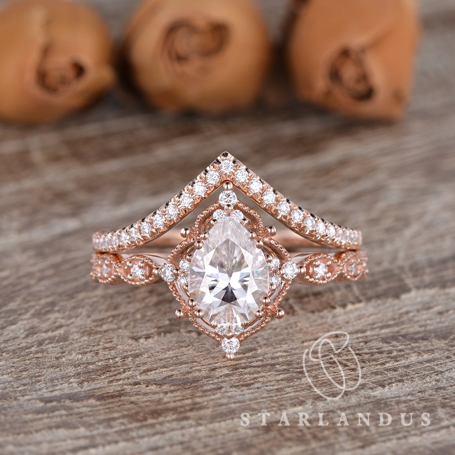 Pear Shaped Engagement Ring Rose Gold 1.2ct Moissanite - Etsy