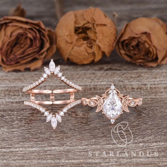 Rose gold marquise wedding band store