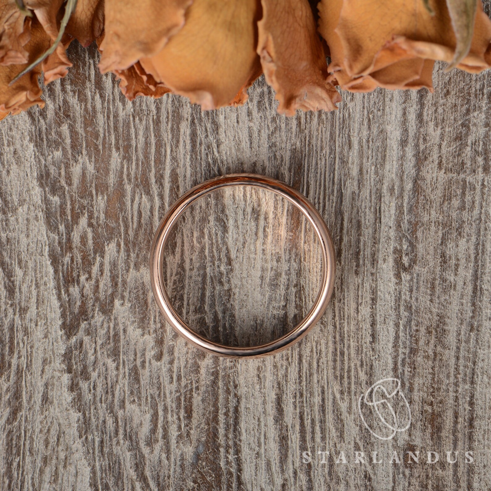 Rose Gold Wedding Band Women Wedding Ring Mens Wedding Band | Etsy