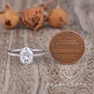 2ct Oval Moissanite Solitaire Wedding Ring Rose Gold Engagement Ring ...