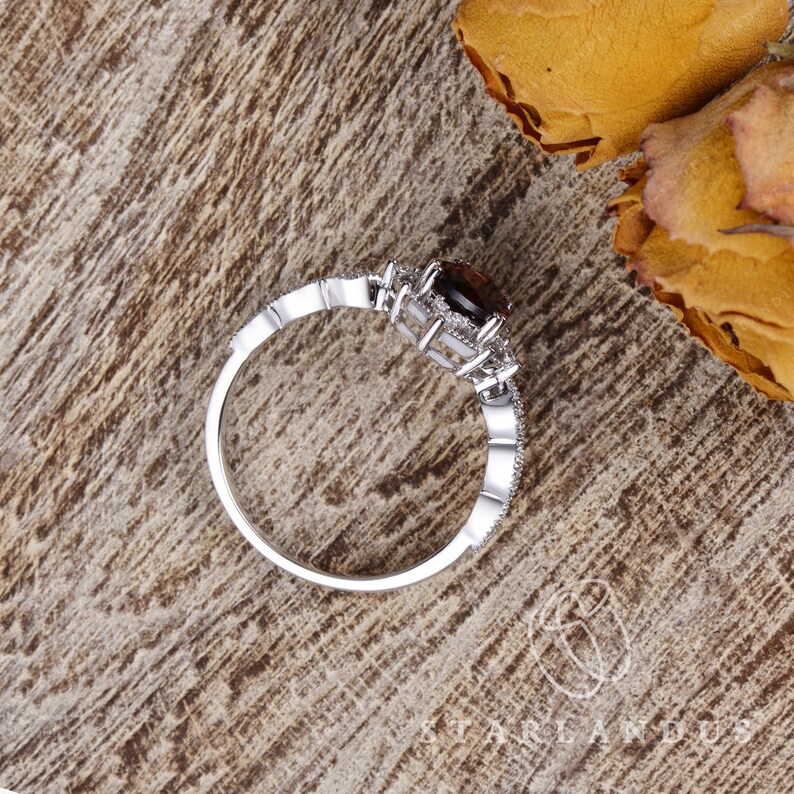 January Birthstone Engagement Ring 1ct Garnet Engagement Ring - Etsy