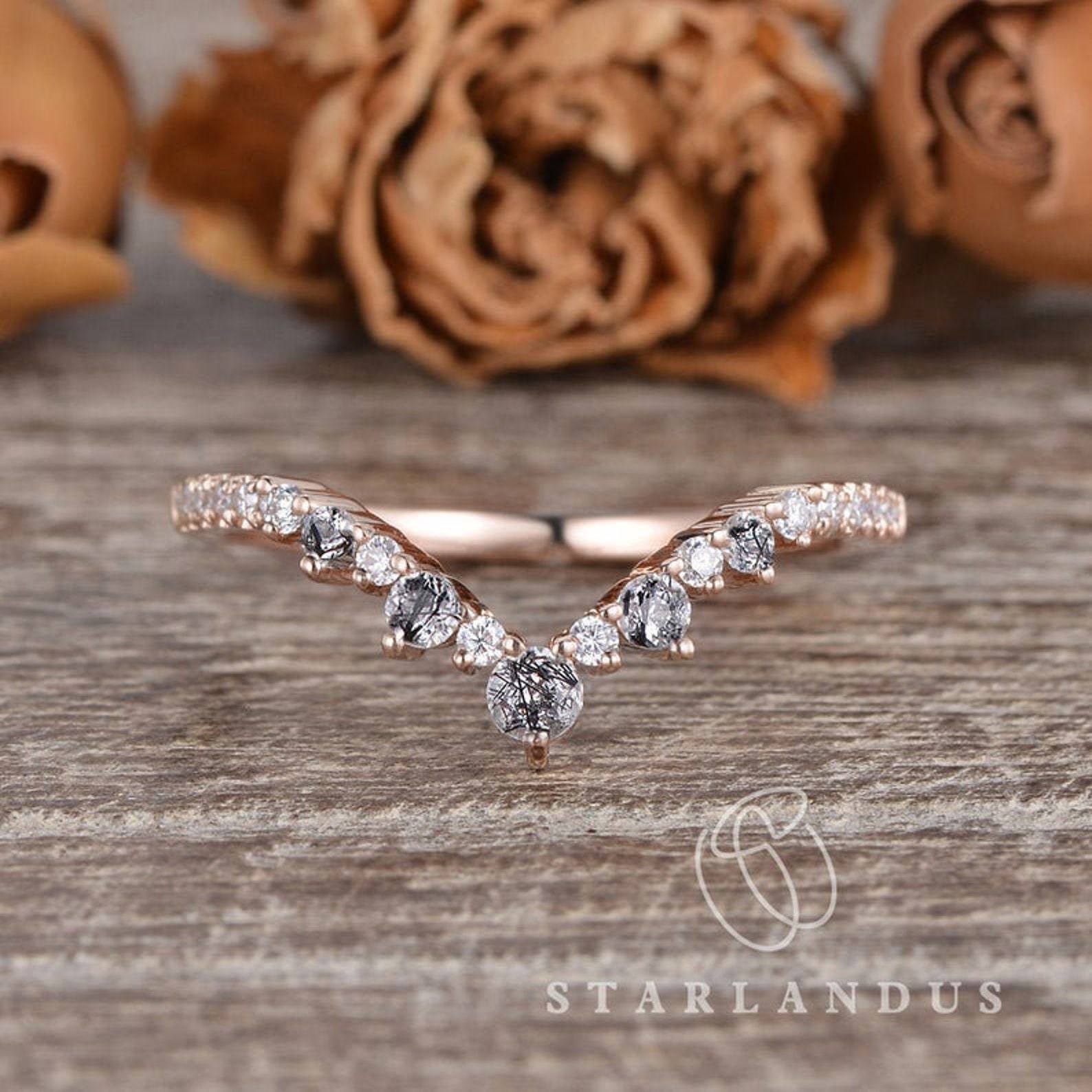 Crystal Gradient Diamond Ring Curved Wedding Band White Gold | Etsy