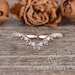 Crystal Gradient Diamond Ring Curved Wedding Band White Gold - Etsy