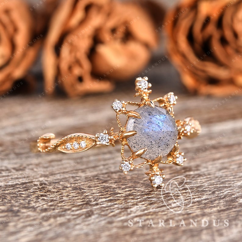 Labradorite Engagement Ring Sun Sunlight Ring Power Uniquid Ring Yellow ...