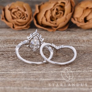 Fancy Hexagon Moissanite Engagement Ring 2pcs One of a Kindvintage ...
