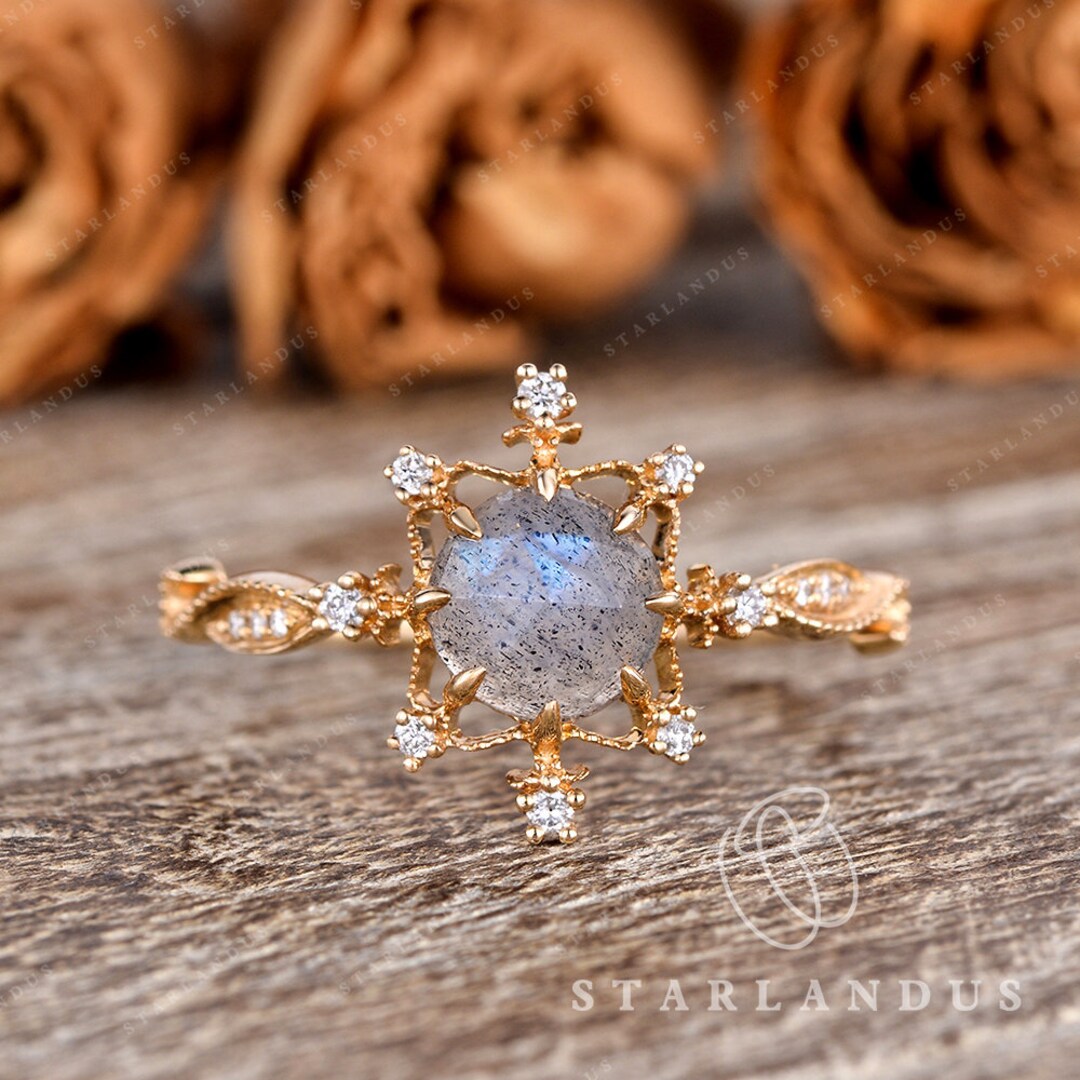 Labradorite Engagement Ring Sun Sunlight Ring Power Uniquid Ring Yellow ...