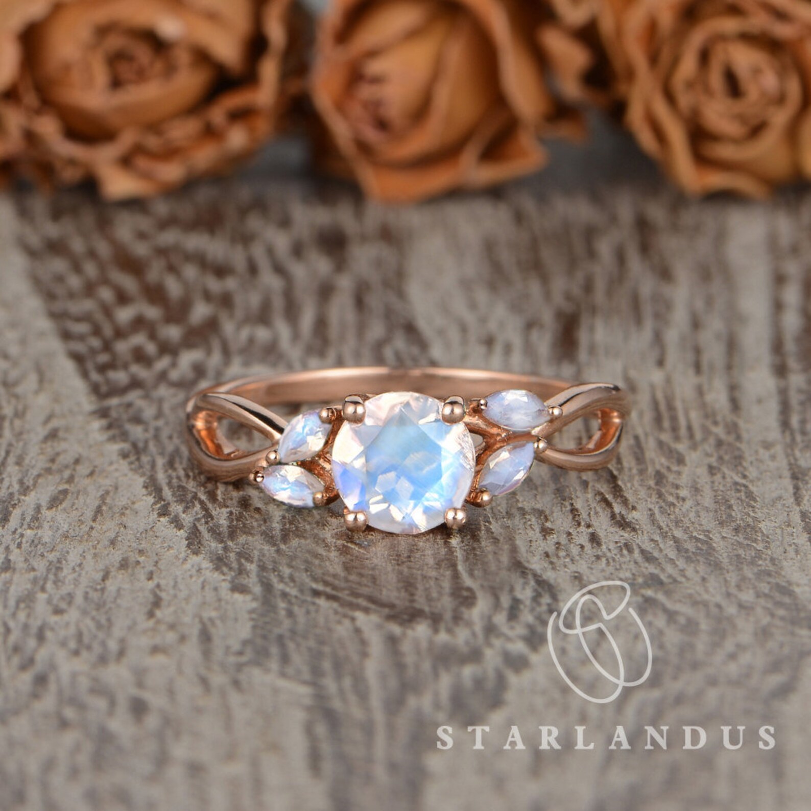 Unique Moonstone Engagement Ring Infinity Engagement Ring - Etsy