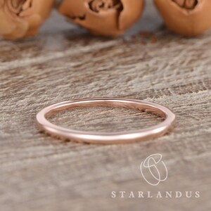 Minimalist Rose Gold Stacking Band Rose Gold Wedding Band Women Plain ...