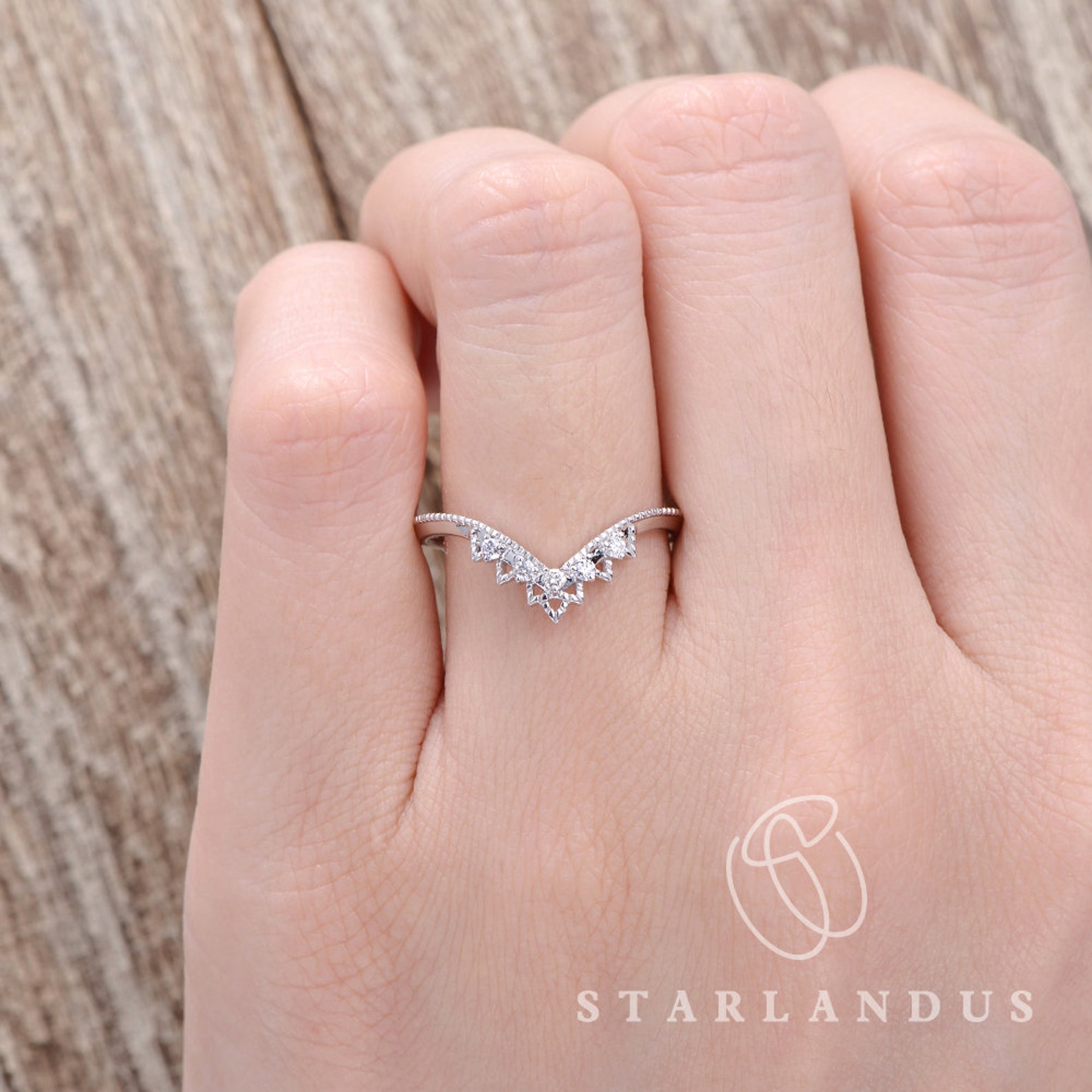 Custom Chevron Wedding Band Antique Curved Band Chevron Band | Etsy