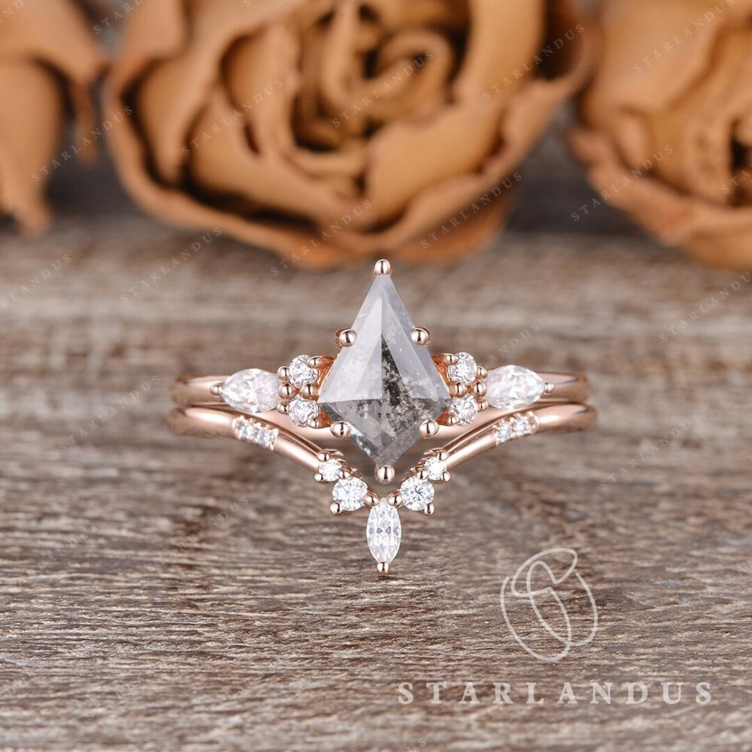 Salt and Pepper Diamond Engagement Ring Kite Salt and Pepper Diamond ...