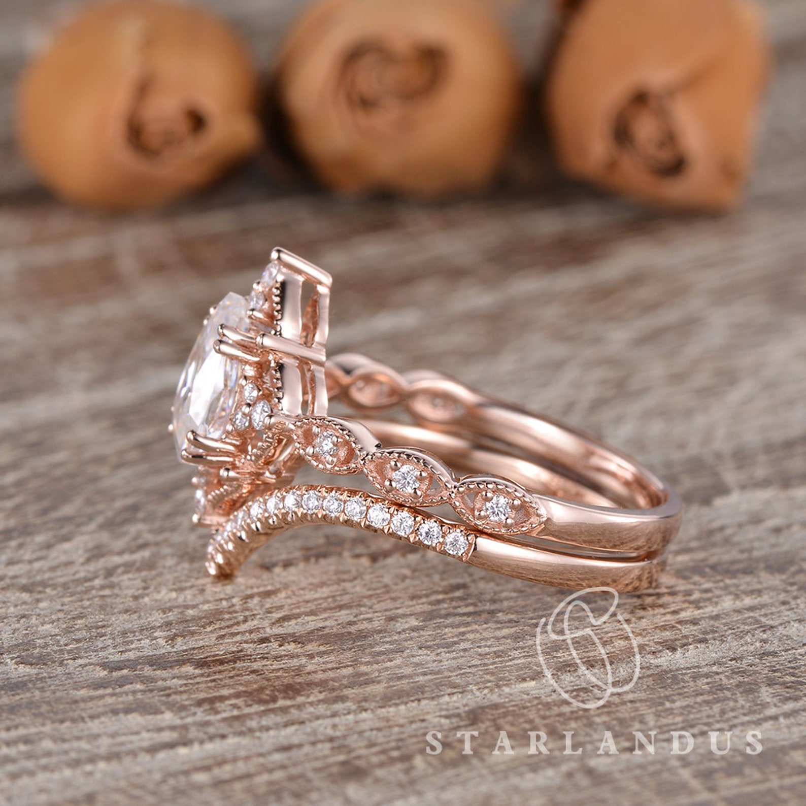 Pear Shaped Engagement Ring Rose Gold 1.2ct Moissanite - Etsy