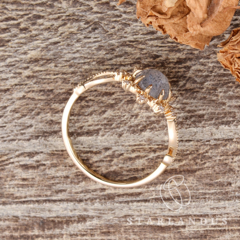 Labradorite Engagement Ring Sun Sunlight Ring Power Uniquid Ring Yellow ...