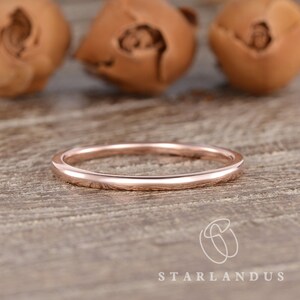 Minimalist Rose Gold Stacking Band Rose Gold Wedding Band Women Plain ...