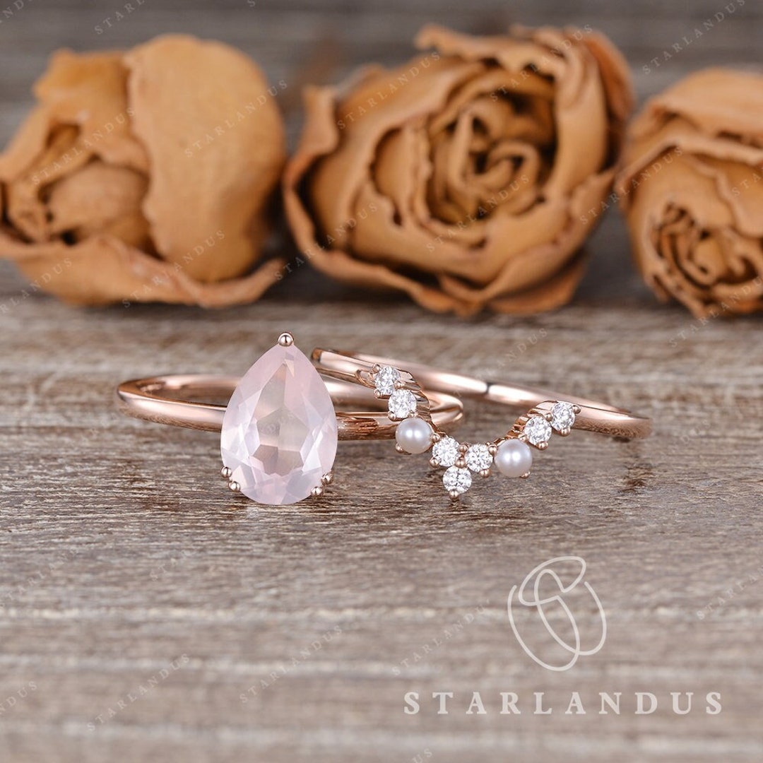 2ct Pear Shaped Engagement Ring 2pcs Stone Choice Cluster - Etsy