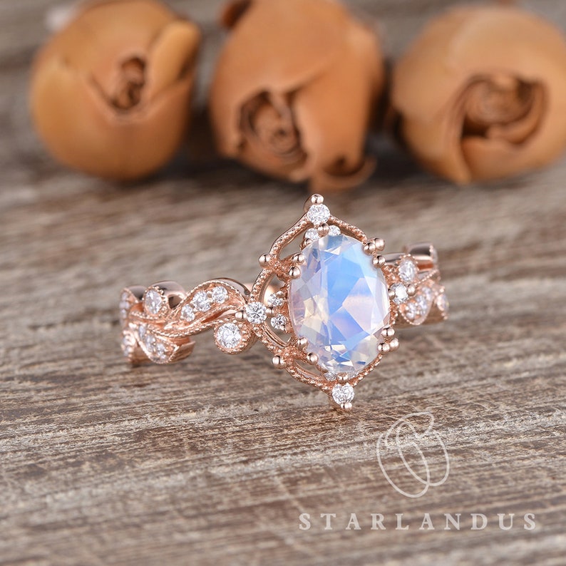 Unique Vine Engagement Ring Flower Wedding Ring Fairyland - Etsy