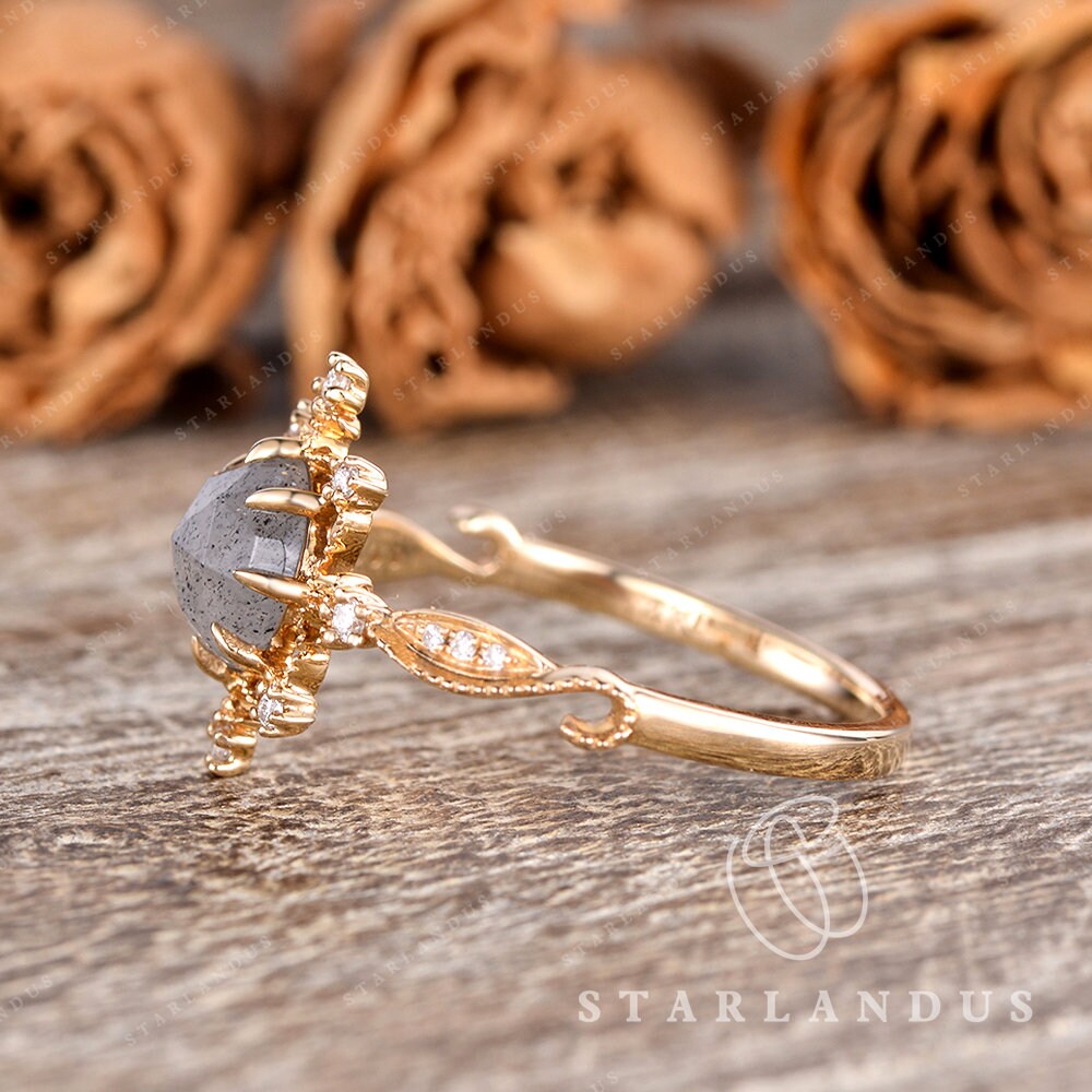 Labradorite Engagement Ring Sun Sunlight Ring Power Uniquid Ring Yellow ...