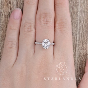 2ct Oval Moissanite Solitaire Wedding Ring Rose Gold Engagement Ring ...